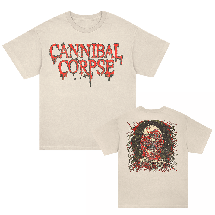 Logo Face Rot T-Shirt (Cream) – Cannibal Corpse